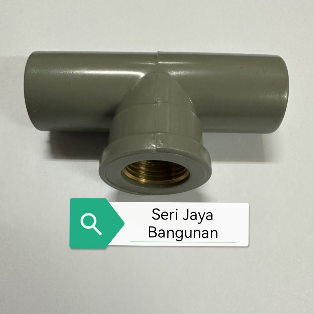 Jual Faucet Tee Kuningan 1/2" AW/ Sambungan Pipa Paralon PVC Te Drat ...