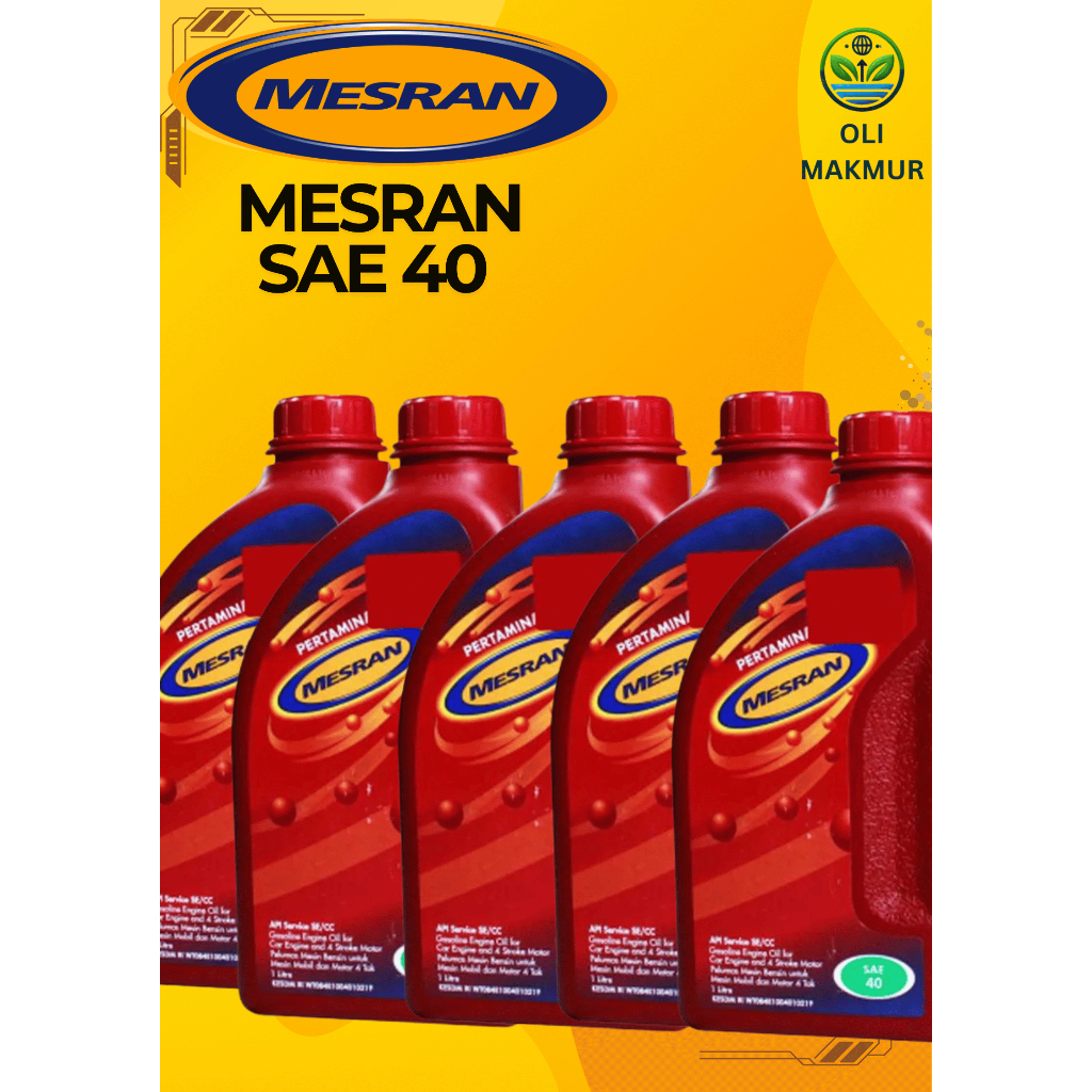 Jual 5 BOTOL Oli Mesran SAE 40 1 Liter Mesin Motor Bebek 4 Tak 1L ...