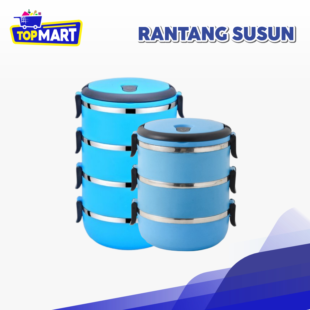 Jual TOPMART - Rantang 4 Susun Polos / Rantang Set Bekal Camping Piknik ...