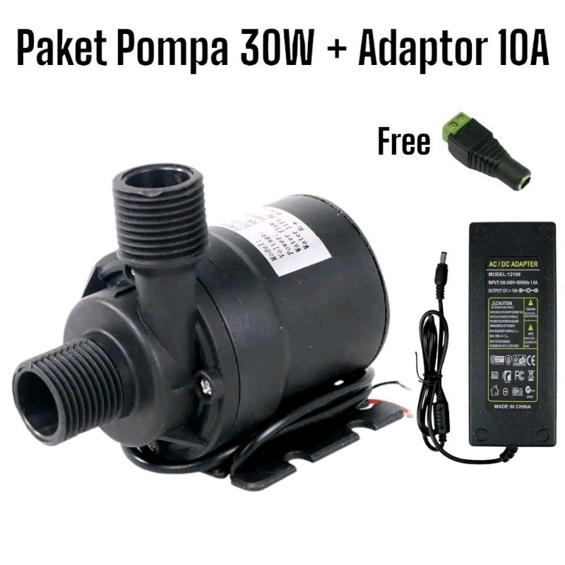 Jual Paket Pompa Air Mini Brushless Submersible Aquarium DC 12V 30W ...