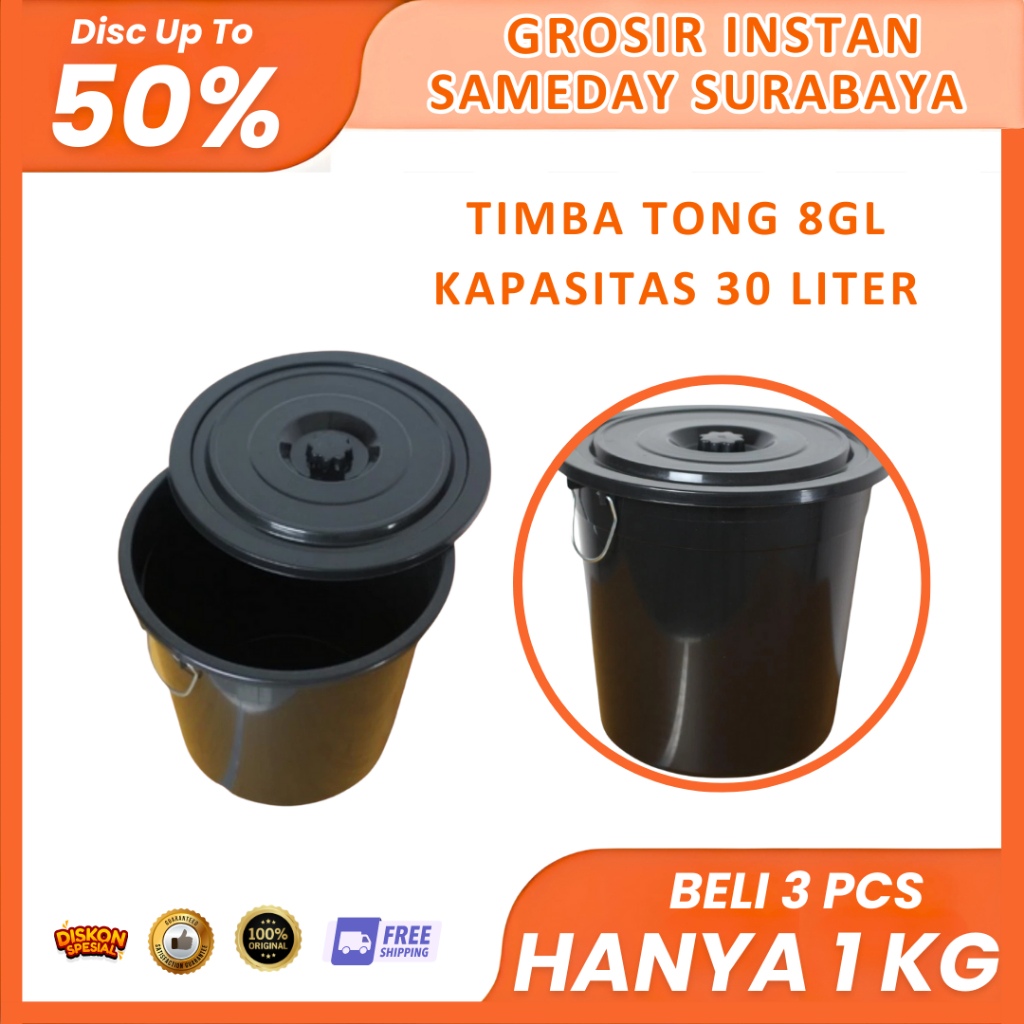 Jual DM - Ember Timba Air Plastik 8 GL + TT APH Multiplast Kapasitas 30 ...