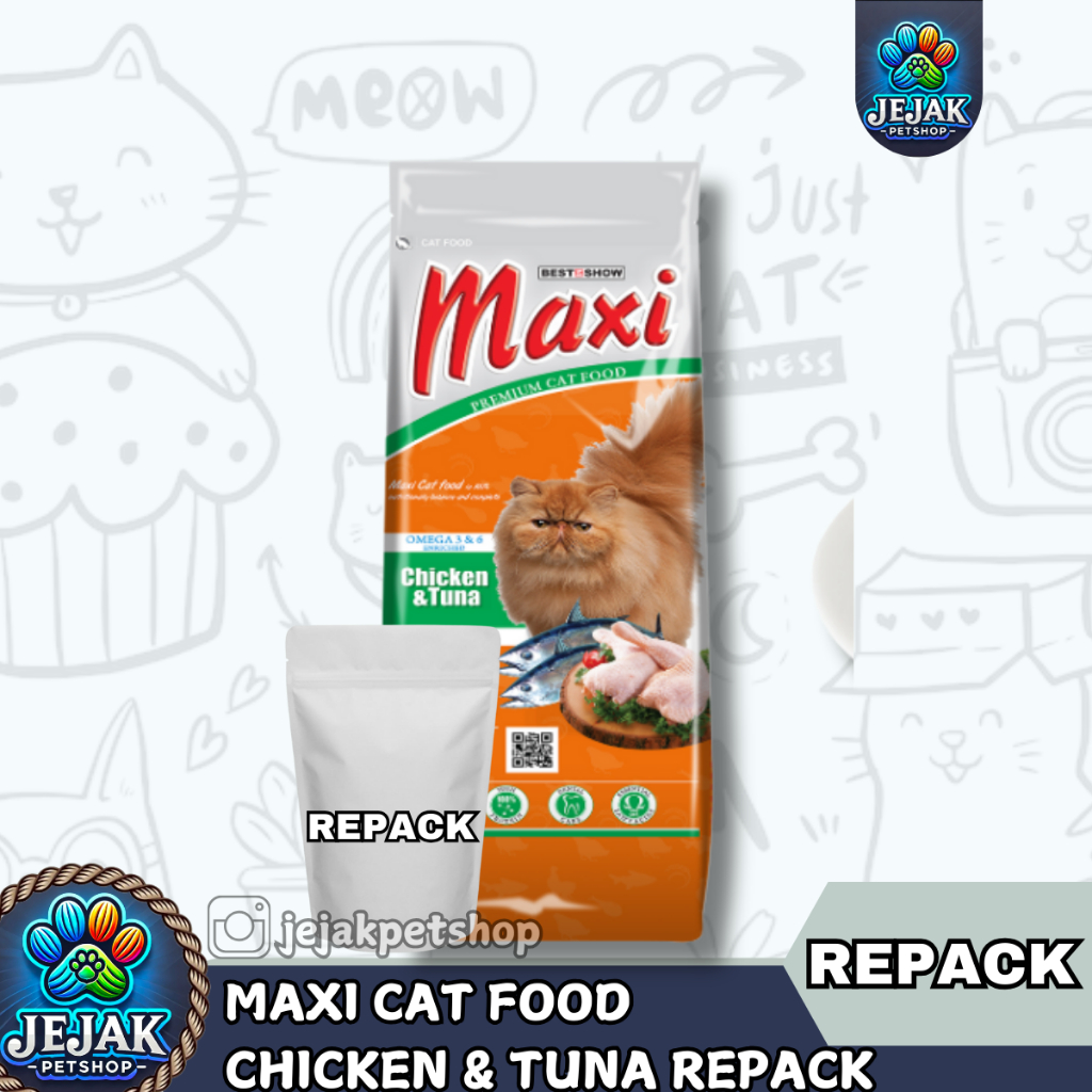 Jual MAXI CAT CHICKEN & RICH REPACK 1KG / Maxi Catfood 1 kg Repack ...