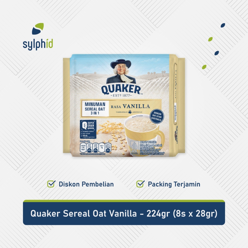 Jual Quaker Vanilla 3 in 1 Instant Oatmeal 224 gram / Minuman Sereal ...