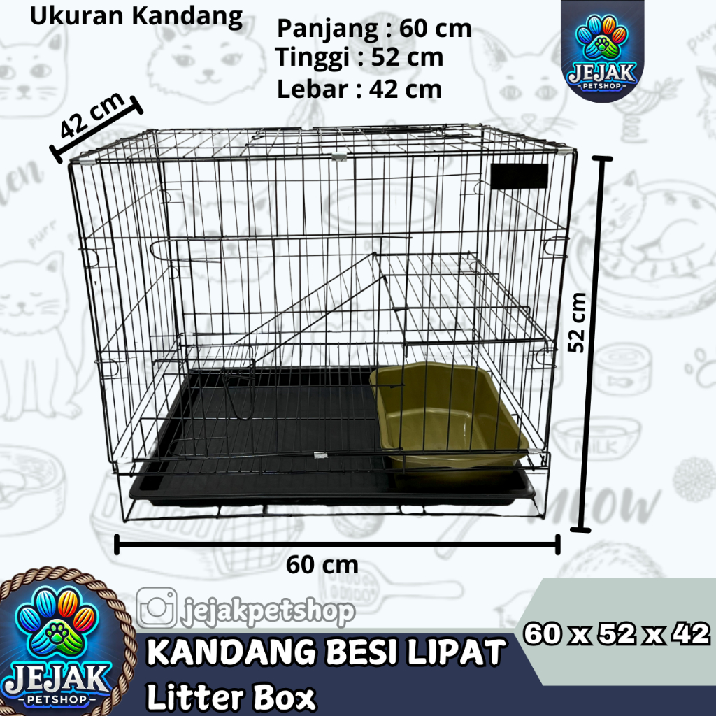 Jual Kandang Kucing, Anjing dan Kelinci Besi Lipat LITTER BOX UKURAN Medium | Shopee Indonesia