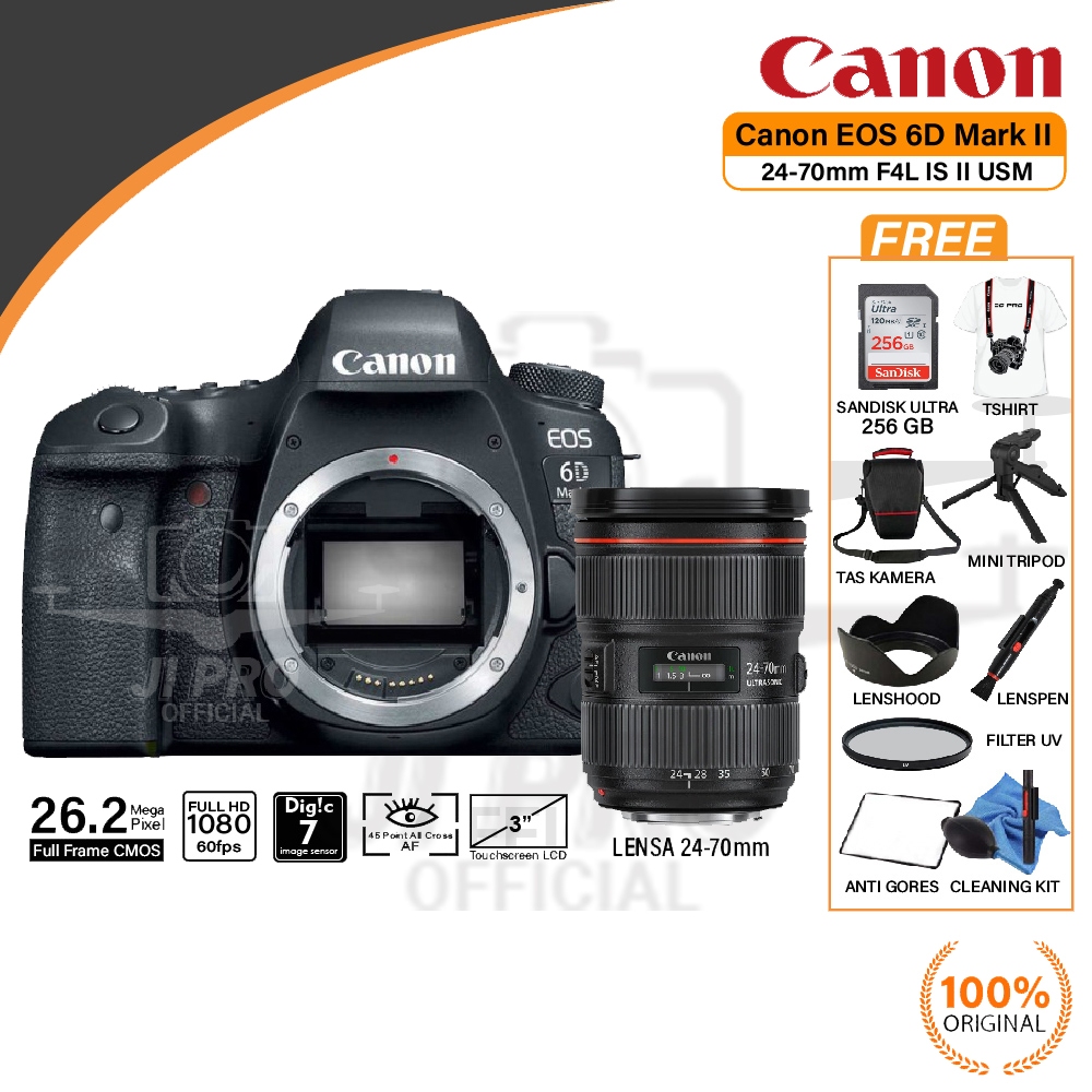 Jual Canon EOS 6D Mark II Kit EF 24-105MM F4 L IS II USM / Canon 6DII EF 17-40MM F4L IS USM ...