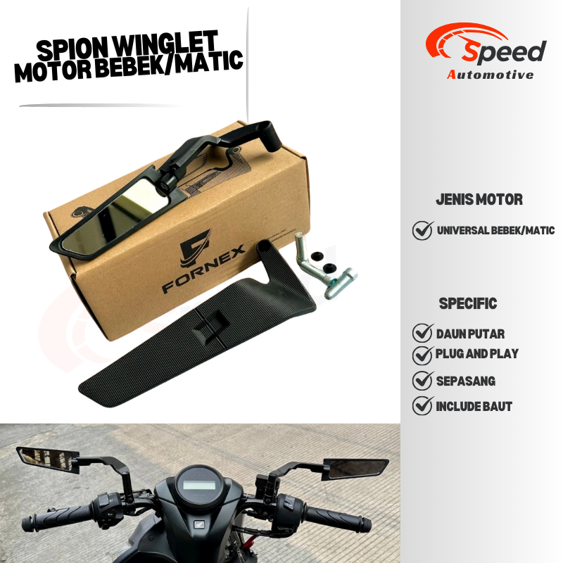 Jual SPION WINGLET MATIC BEBEK UNIVERSAL ORIGINAL FORNEX BEAT VARIO ...