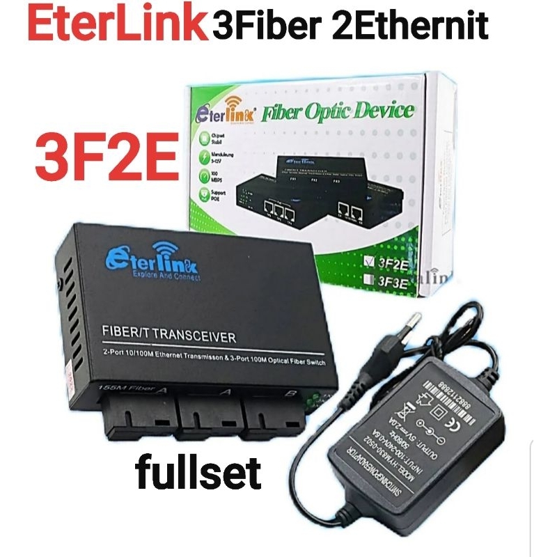 Jual Media converter 3F2E 100mbps eterlink fiber optic device original ...