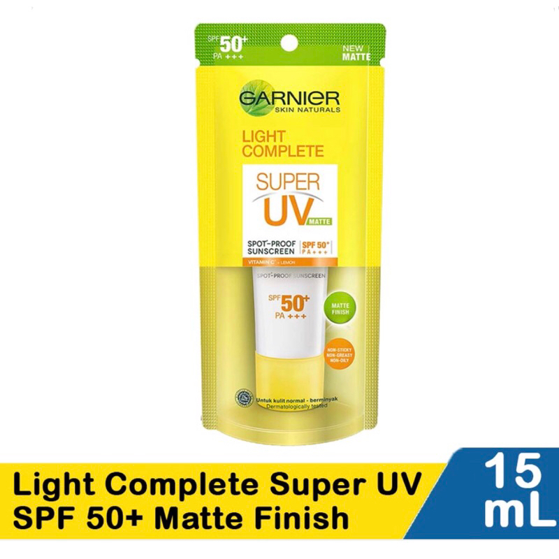 Jual GARNIER Light Complete Super UV Matte Sunscreen SPF50+ PA+++ 15 ml ...