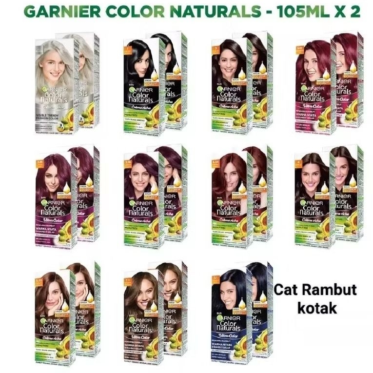 Jual Garnier Color Naturals Cat Rambut Kotak - 105ml x 2 | Shopee Indonesia