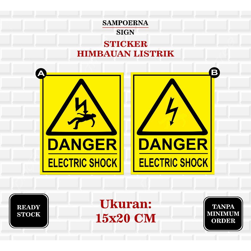 Jual Sign Sticker Arus Listrik tinggi / sticker high voltage / stiker ...