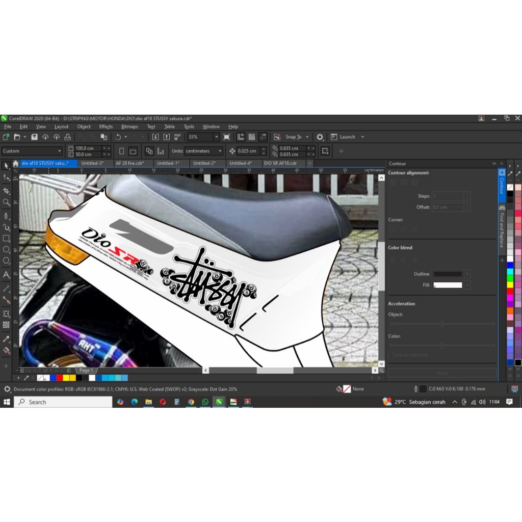 Jual STIKER / Decals / STRIPING / Livery HONDA DIO SP AF18 STUSSY EIGHT ...