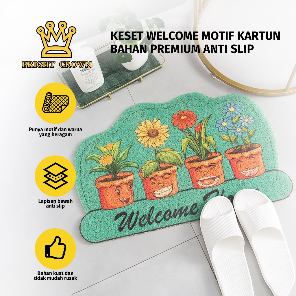 Jual Bright Crown Keset Motif Lucu Praktis Bahan PVC Anti Slip UK ...