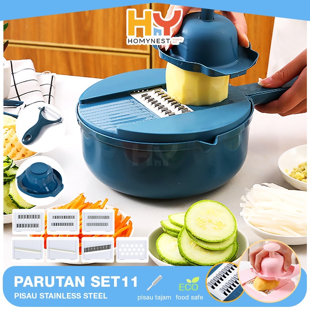Jual HOMYNEST Parutan 11in 1 Parutan Dapur Serbaguna Pemotong dan ...