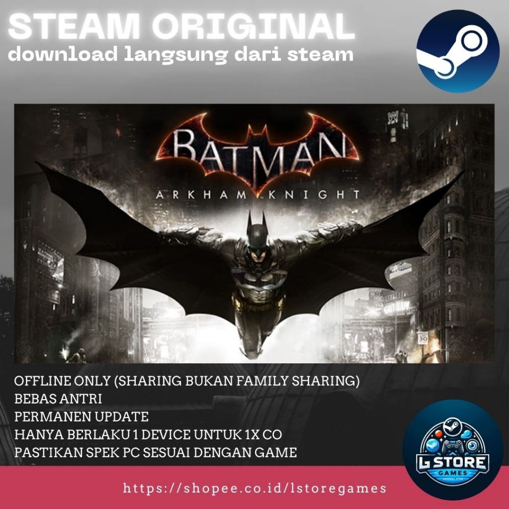 Jual BATMAN: ARKHAM KNIGHT PC Sharing Original Offline | Shopee Indonesia