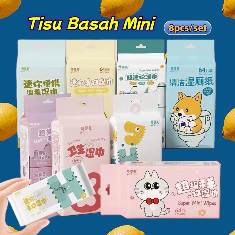 Jual TISSUE BASAH MINI PACK / TISSUE BASAH TRAVEL PACK / WET WIPES MINI ...