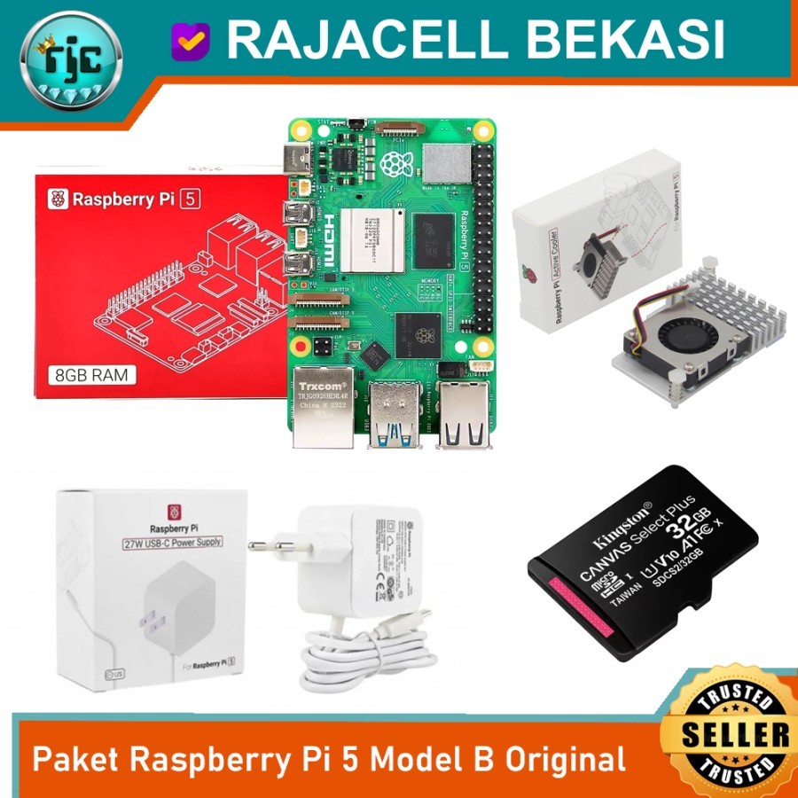 Jual Paket Official Raspberry Pi 5 Model B RAM 8GB 4GB Original Lengkap ...