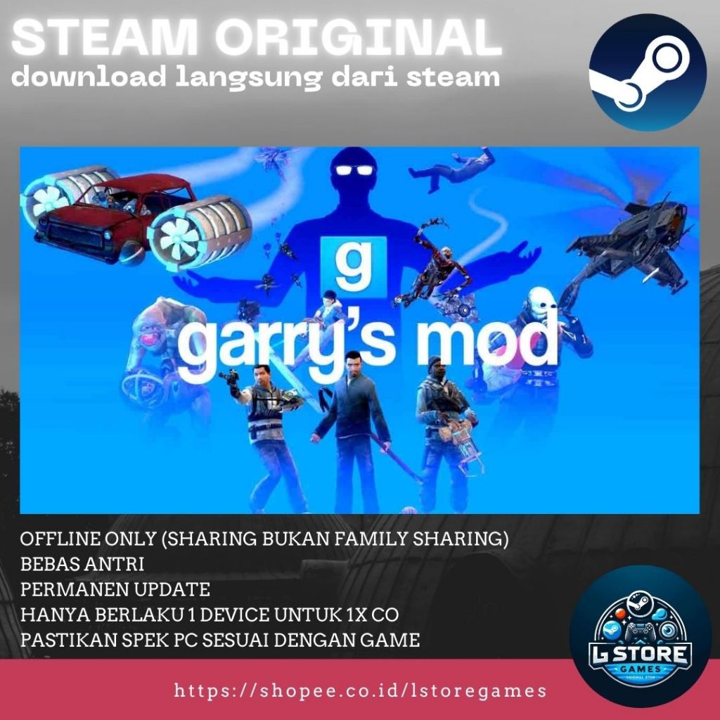Jual Garry's Mod MAC & GAME PC Sharing Original Offline | Shopee Indonesia