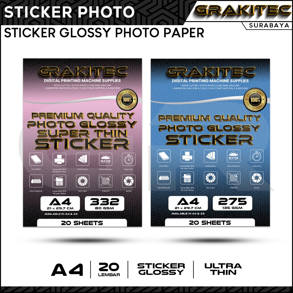 Jual Sticker Glossy Photo Paper A4 / F4 - Glossy Photo Sticker Paper ...