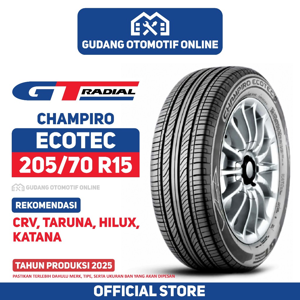 Jual Ban GT Radial Champiro Ecotec 205/70 R15 Ban Mobil CRV Taruna Hilux Katana | Shopee Indonesia