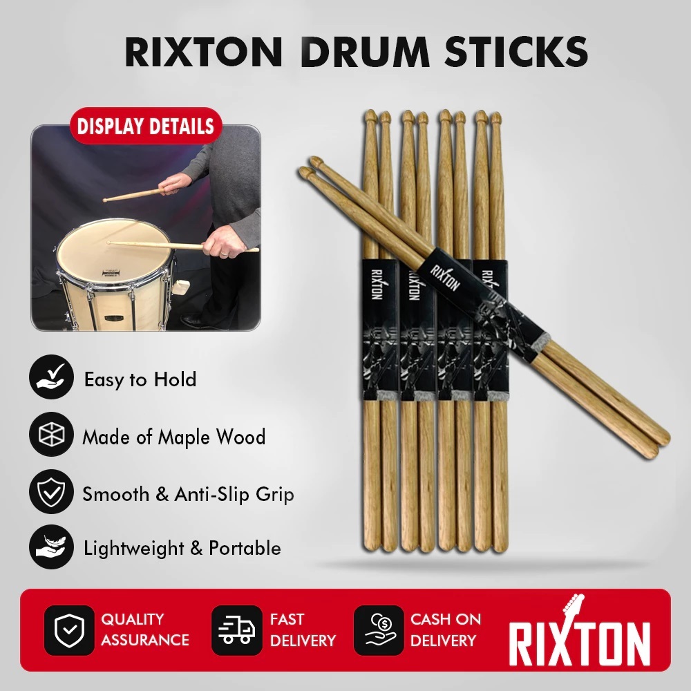 Jual Rixton Drum Stick 5A/7A Warna Solid Kualitas Tinggi Drum Stick (1 ...
