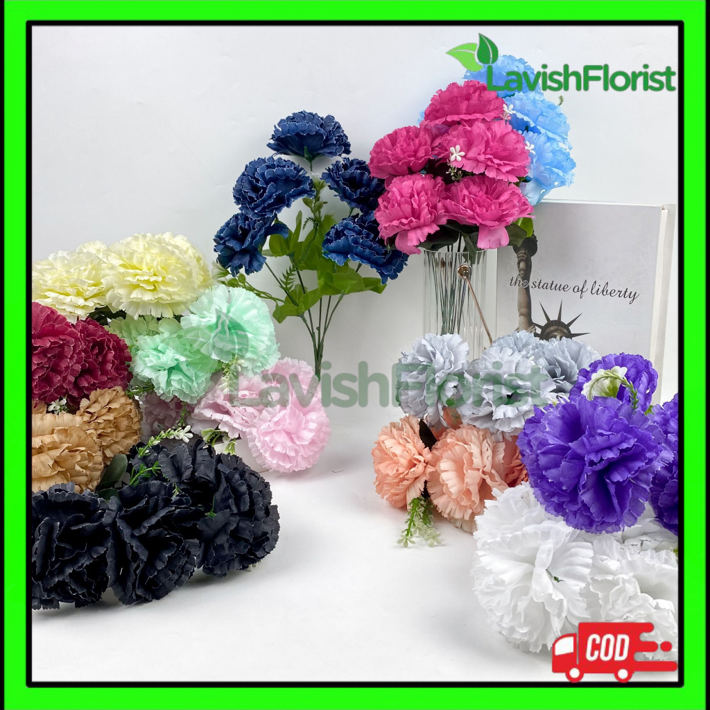 Jual Bunga Anyelir OF Artifical Cabang 5 Artificial Rose Kuncup Plastik ...