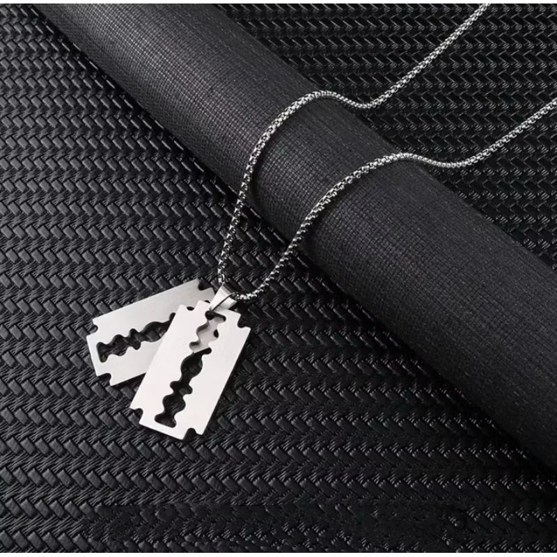 Jual KALUNG TITANIUM RANTAI ROLO SILVER LIONTIN HIP HOP PRIA MODEL PUNK ...