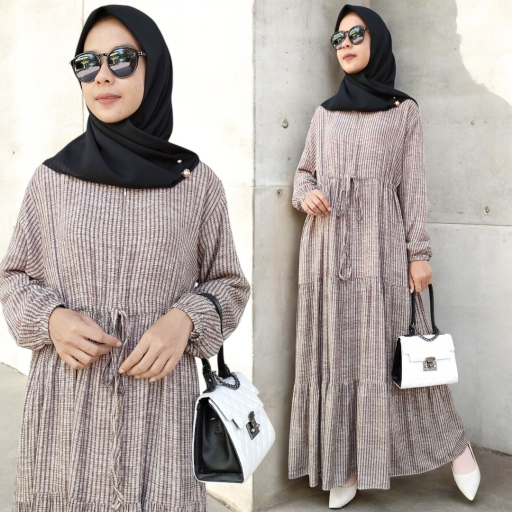 Jual MAHARANI DRESS RAYON SALUR ABSTRAK DAILY | Gamis rayon premium line motif adem dan nyaman ...