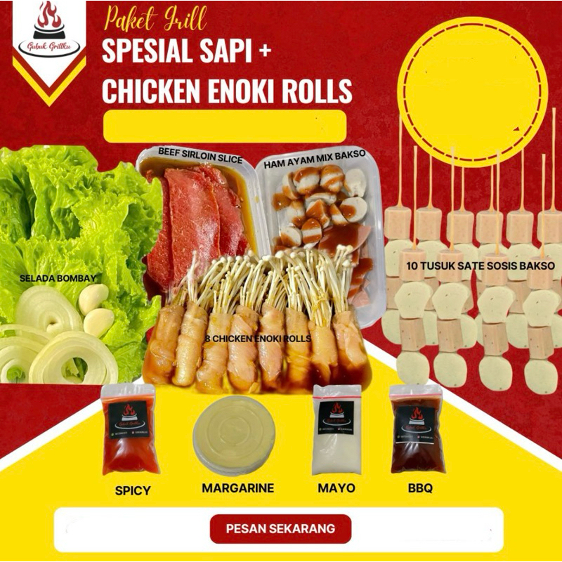 Jual PAKET SPESIAL SAPI + CHICKEN ENOKI (PAKET GRILL || PAKET BBQ ...