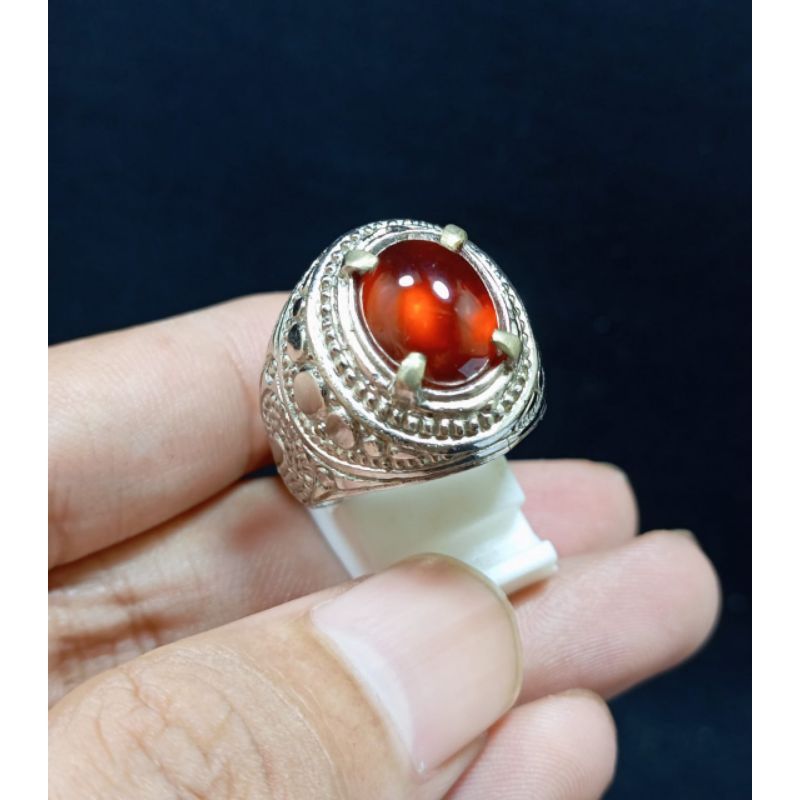 Jual BERSERTIFIKAT LAB BATU CINCIN HESSONITE GARNET ASLI NATURAL SIAP ...