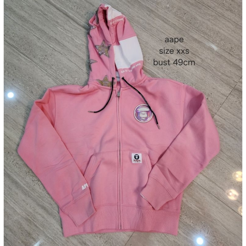 Jual preloved aape pink hoodie jacket | Shopee Indonesia