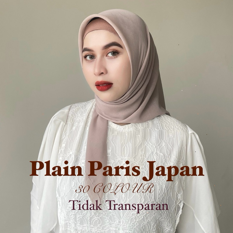 Jual Hijab Paris Japan Segiempat Premium Original (Plain Paris Japan ...