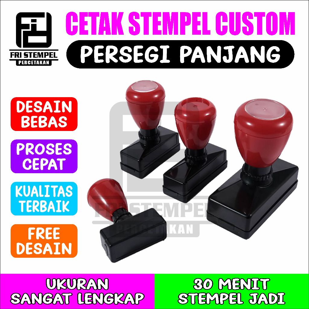 Jual Cetak stempel flash custom PERSEGI PANJANG Stempel tinta otomatis ...