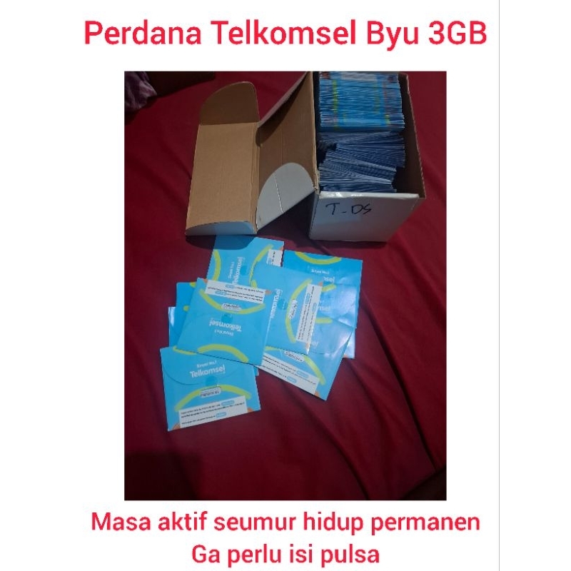 Jual Kartu Perdana Telkomsel Byu Kuota 3GB Masa Aktif Seumur Hidup ...
