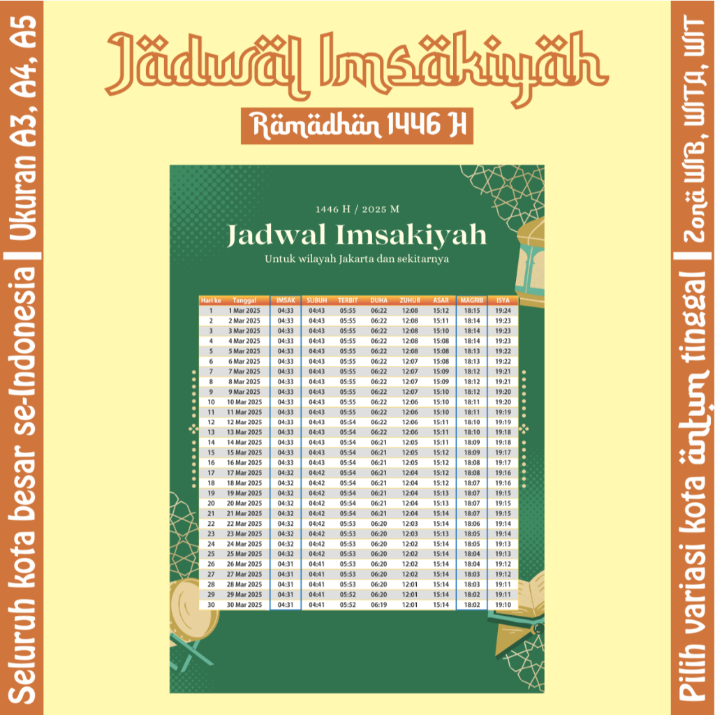 Jual [RUANG KREATIF] - GREEN NATURE - Kalender Imsakiyah Puasa Ramadan ...