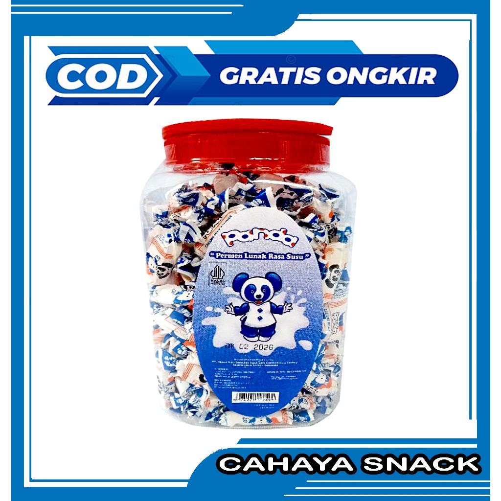 Jual Permen Susu Panda Toples Isi 200 Pcs ( Hadiah Gelas ) / netto 860 ...