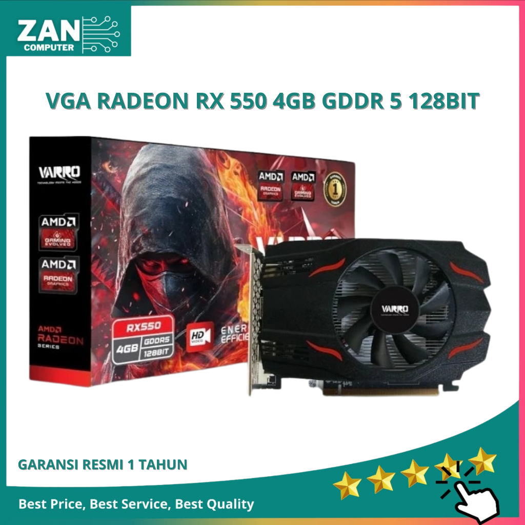 Jual Vga Card DDR5 Varro RX 550 4GB 128 BIT Amd Garansi Resmi Original ...