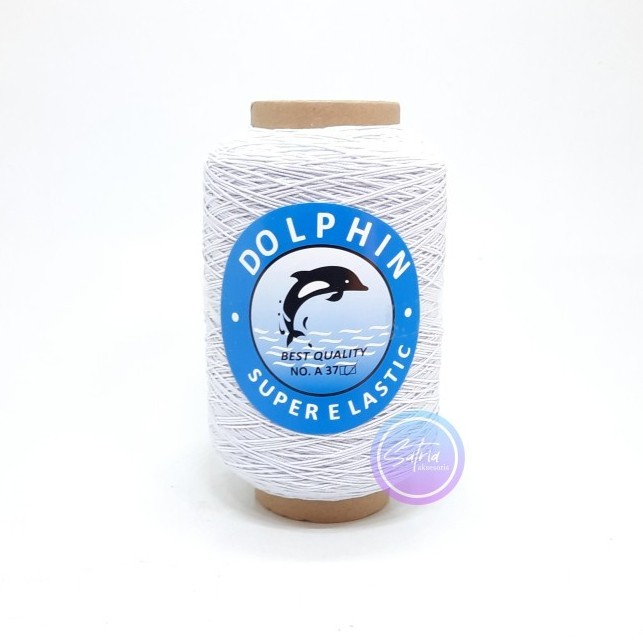 Jual Benang Karet DOLPHIN Putih no.37 Elastic | Elastis | Elastik Putih ...