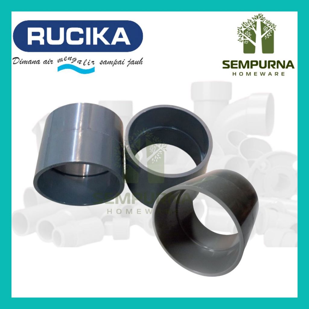 Jual SOCKET PIPA RUCIKA AW SAMBUNGAN PIPA SOKET 3" 4" INCH INCI PVC ...