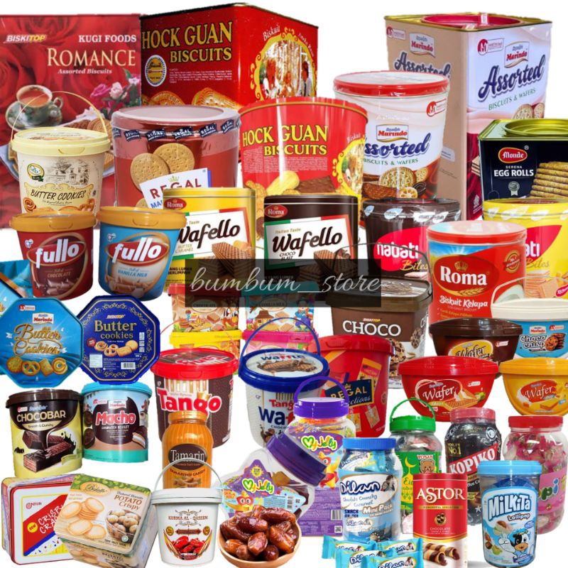 Jual Aneka Macam Biskuit Kue Wafer Permen Jeli Hampers Lebaran 2025 ...