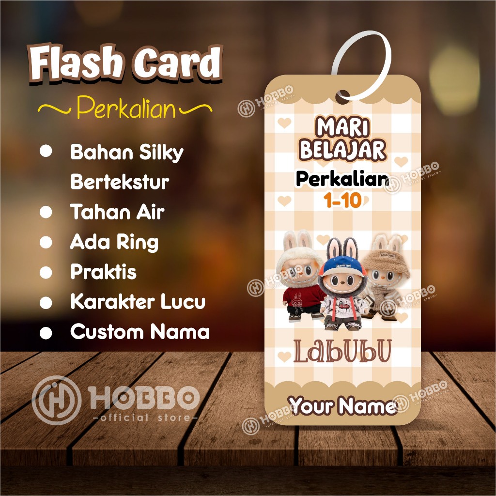 Jual Flash Card Kartu Belajar Perkalian Karakter Lucu 1 sampai 10 ...