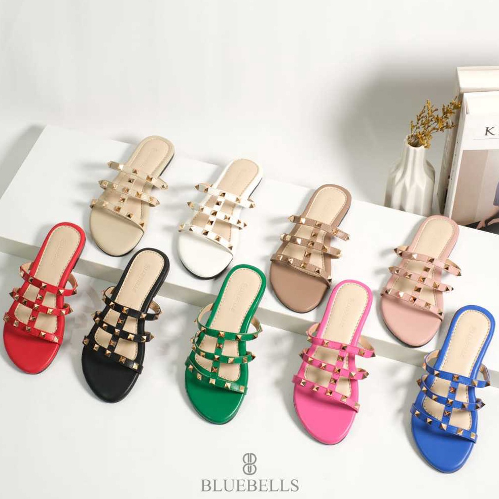 Jual KODE B22I Bluebells FLO Sendal Slop Wanita Teplek Elegan Tali ...