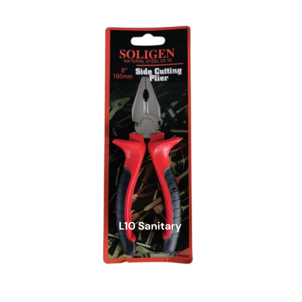 Jual SOLIGEN Tang Kombinasi 6" / Side Cutting SOLIGEN Gagang Karet 6 ...
