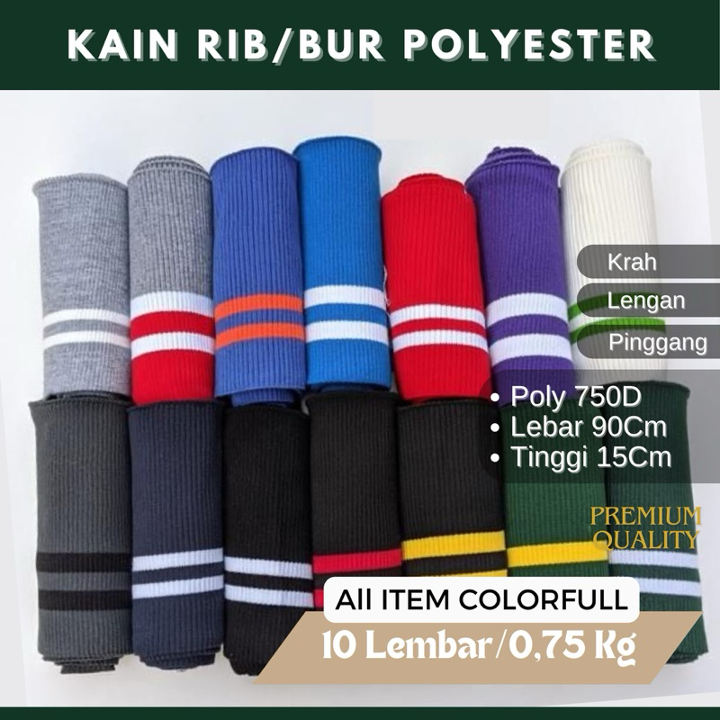 Jual Kain rib bur polyester colorfull bisa custom | Shopee Indonesia