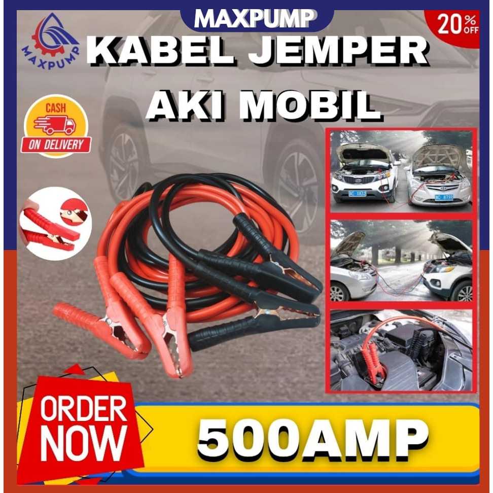 Jual MAXPUMP KABEL JUMPER 500 AMP Kabel Jemper Aki Mobil 500A 2,5 Meter kabel aki mobil Motor ...