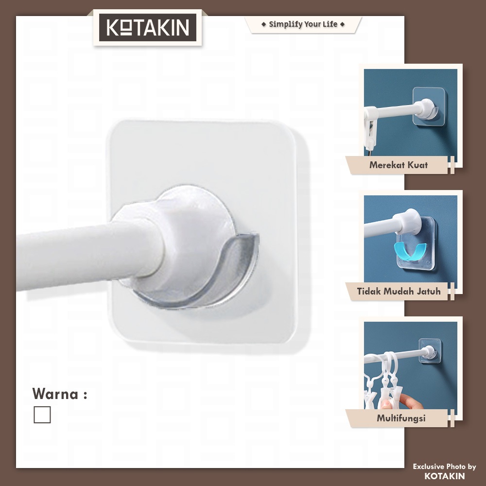 Jual KOTAKIN Hook Gantungan Tiang Bracket Penyangga Tirai Gorden ...