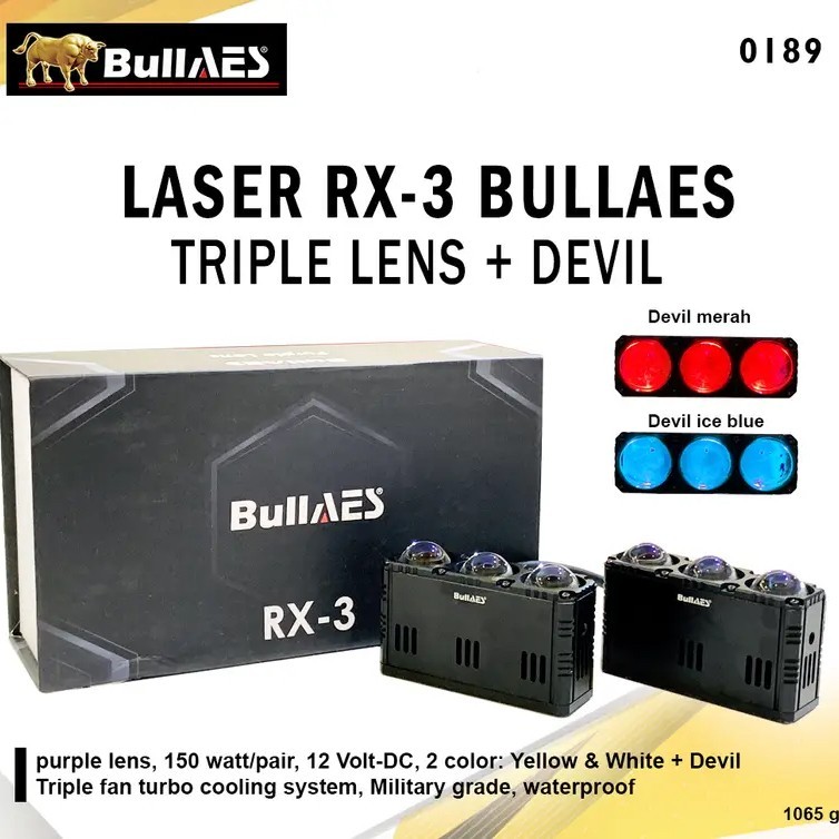 Jual Mini Projie Laser 3 lensa Mata RX-3 RX3 150watt Merk AES I lampu tembak led laser RX3 pro ...