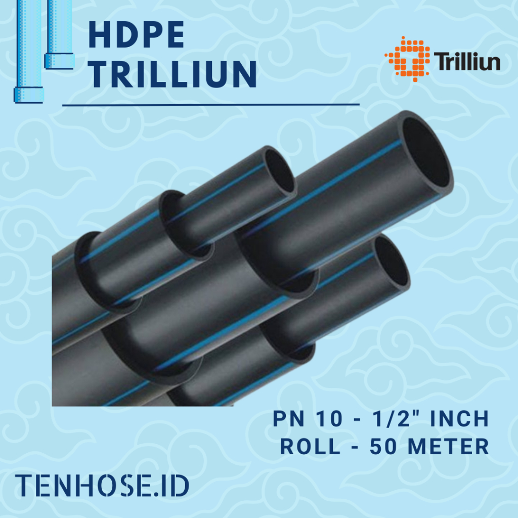 Jual Pipa HDPE Trilliun Premium PN-10 (20 MM) 1/2" Inch Jual 50 Meter ...
