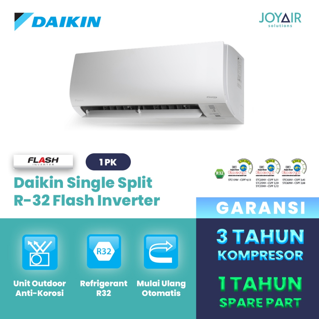Jual Daikin Single Split Wall-Mounted R-32 Flash Inverter (1 PK ...