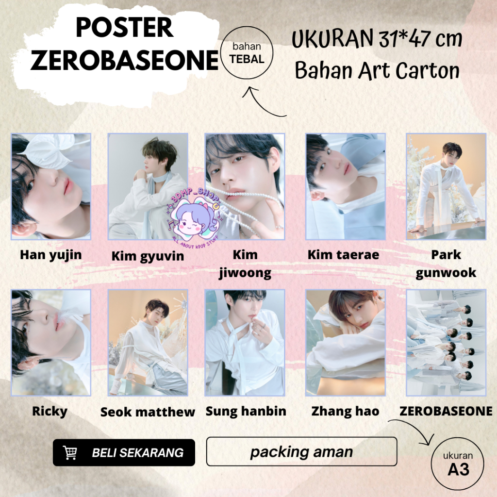 Jual Poster A3 Zerobaseone Blue Paradise Hide Seek Ver Our Season Sung Han Bin, Kim Ji Woong ...