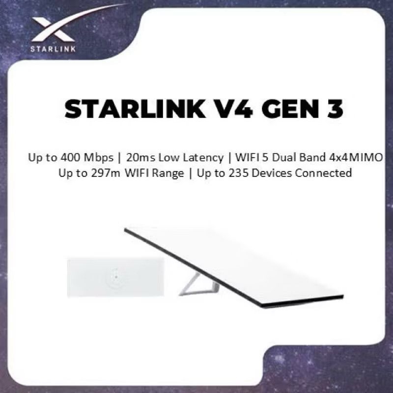 Jual Starlink Gen 3 V4 Flat Antenna WiFi Kit Internet Satellite | Shopee Indonesia